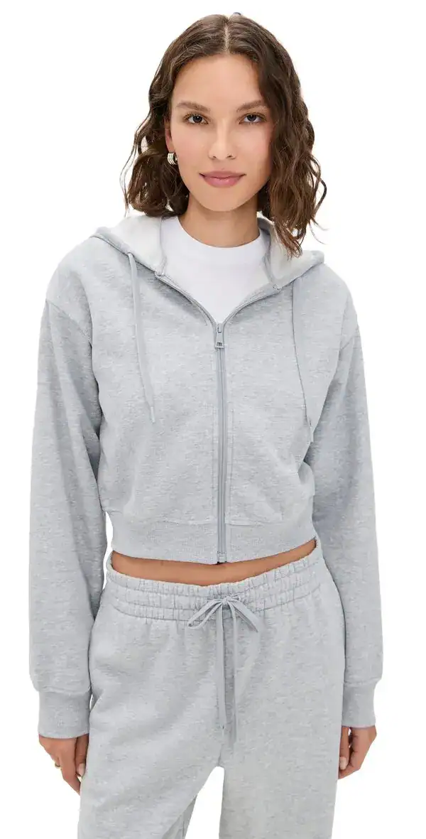 Beyond Yoga Luxefleece Zip Up Hoodie - Light Heather Gray